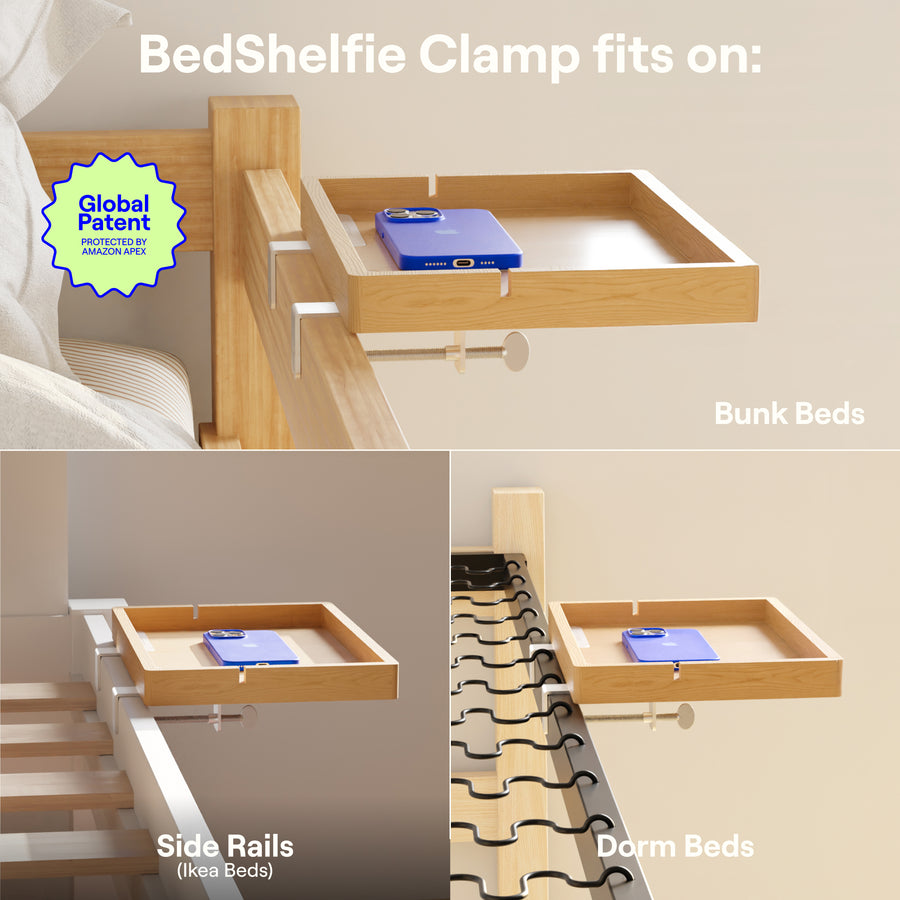 FlexFit Bedside Shelf & Table - Original Clamp Model BedSehflie