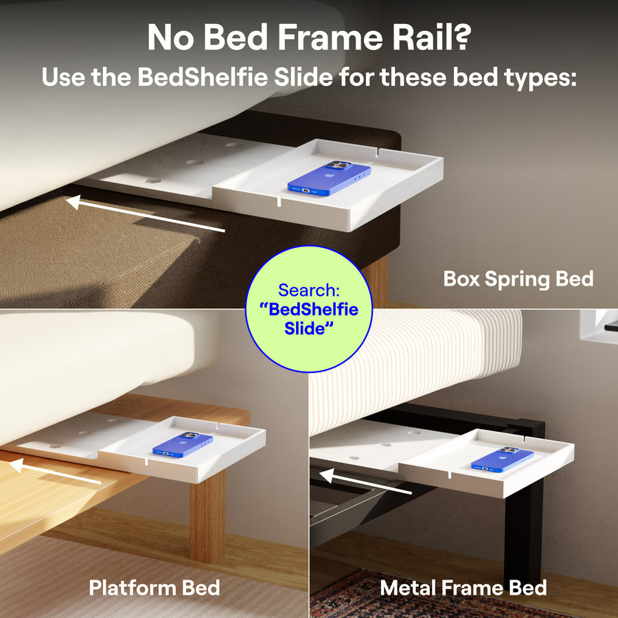 FlexFit Bedside Shelf & Table - Original Clamp Model BedSehflie
